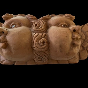 WOOD ANGEL, Two Faces Mexican Wood Angel, Cherubs, Cacheton, Chubby ...