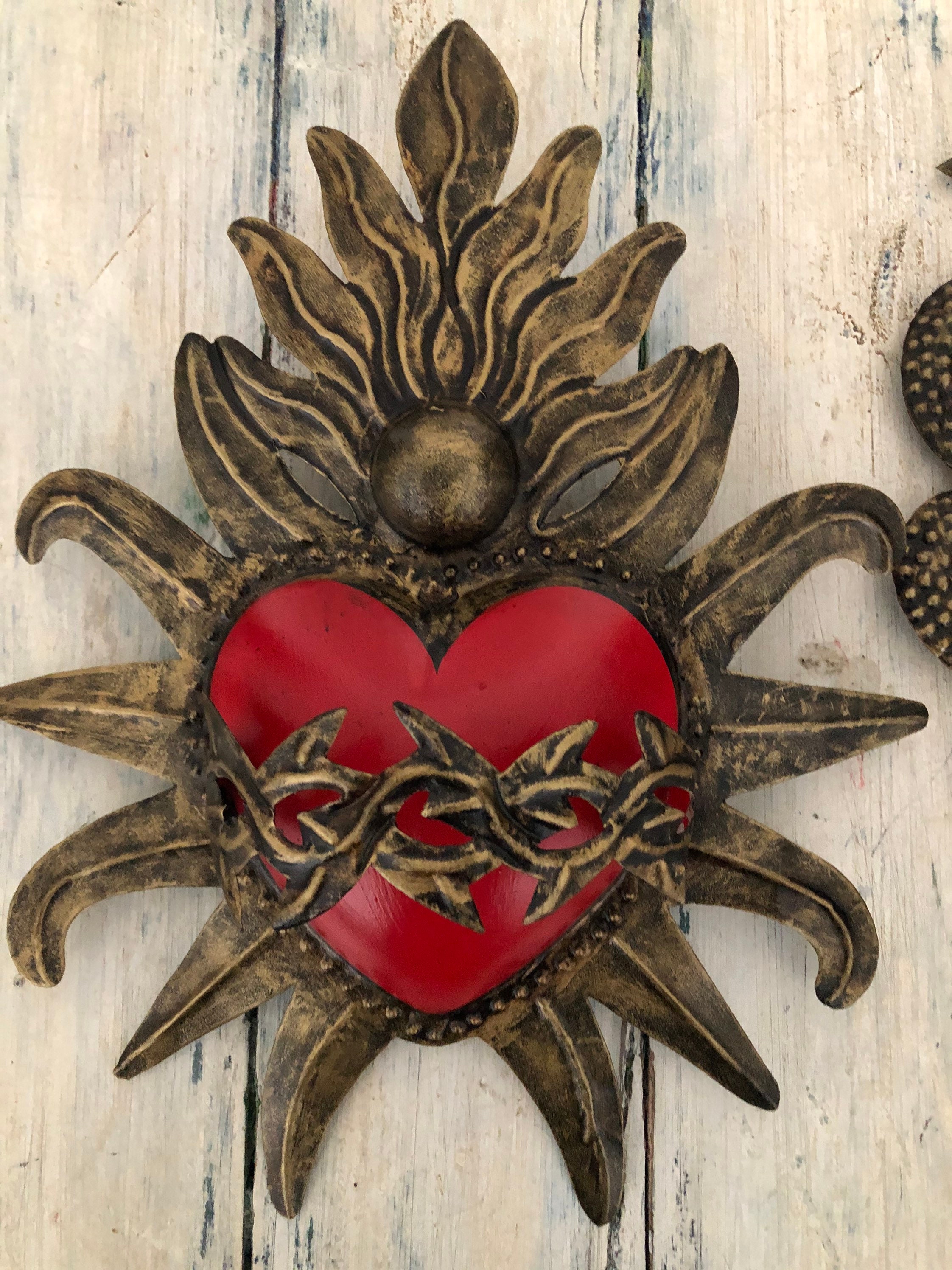 SET (2) Punched Tin Hearts