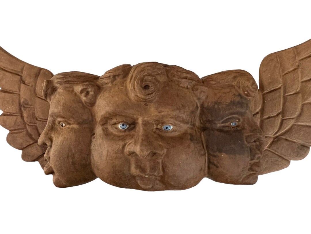 Mexican Wood ANGEL, Three Faces Cherub, Cacheton, Chubby Cheeks Angel 5 ...