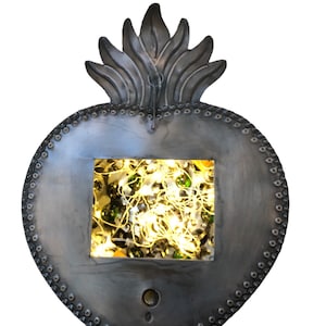 SACRED HEART Luminaria, Punched Tin Heart Light 12”, Mexican Tin ...