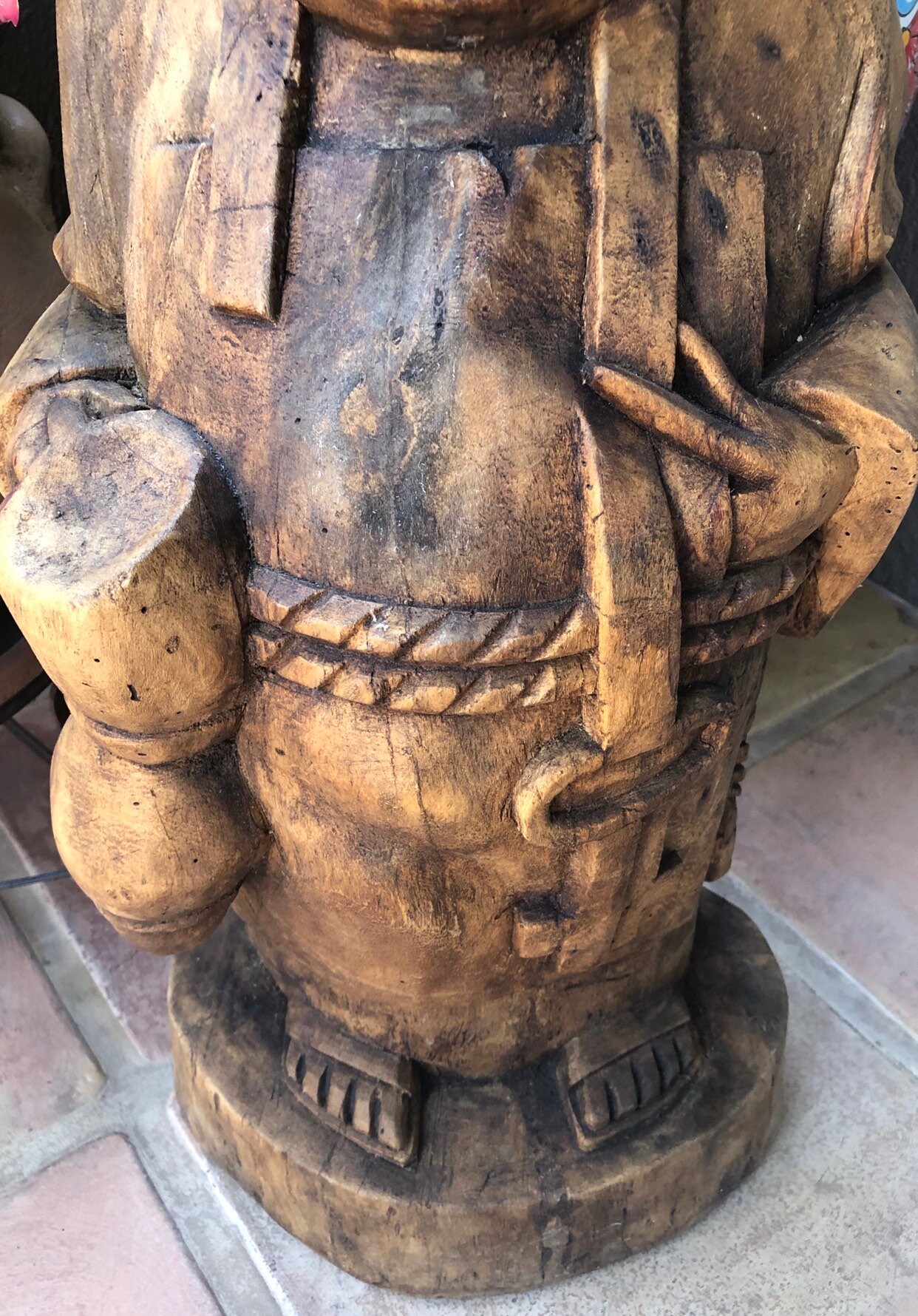 Carved Wood SAN PASQUAL Figurine, Patron Saint of Cooks Kitchen XLg ...