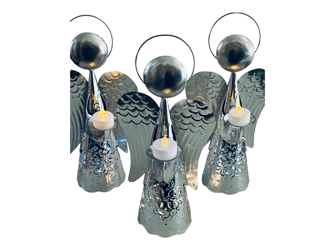 Christmas Tree TOPPER Angel, Mexican Punched Tin Angel LUMINARIA Large ...
