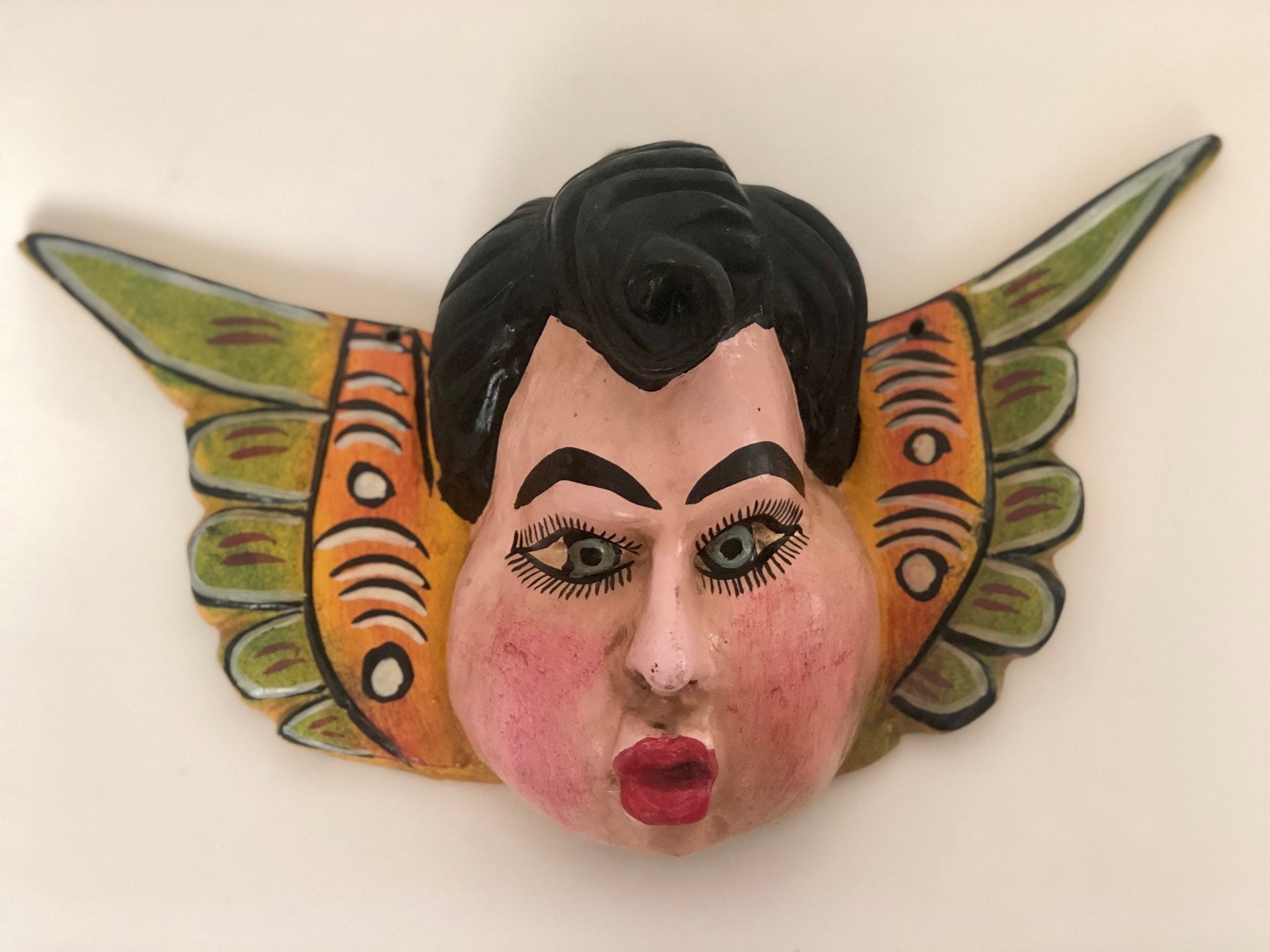 WOOD ANGEL MASK, 14