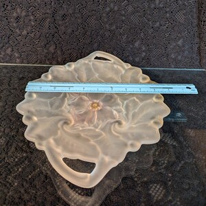 Fantasia Glass Platter by Princess House Glass, RARE SATIN Glass Floral ...