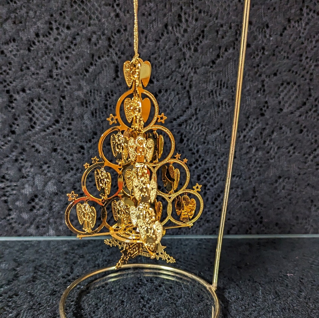 Vintage DANBURY Mint, 23K Gold ANGEL TREE, Christmas Ornament, 3 ...