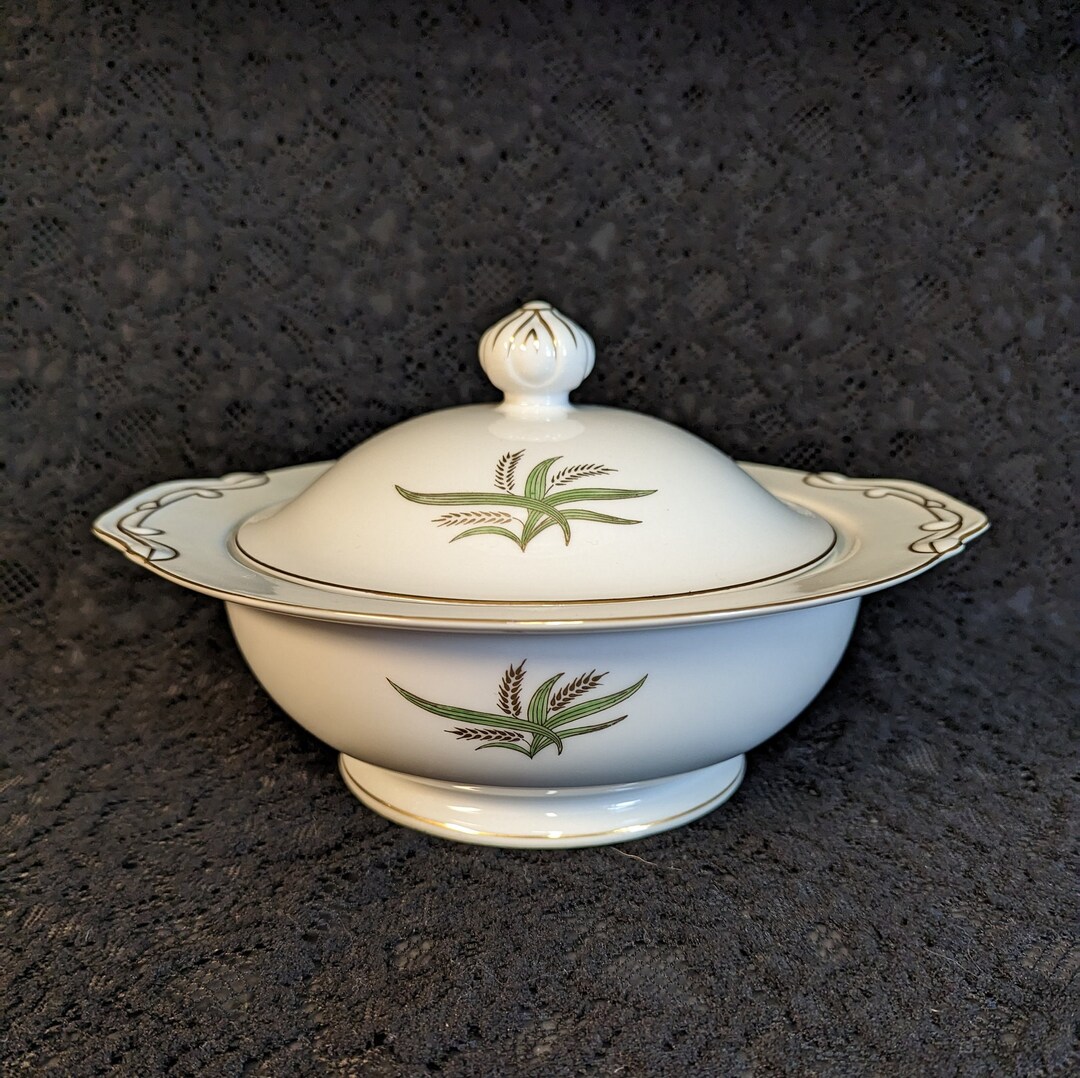 1950s FUKAGAWA Arita, "golden Wheat" Pattern, Covered Serving Bowl ...