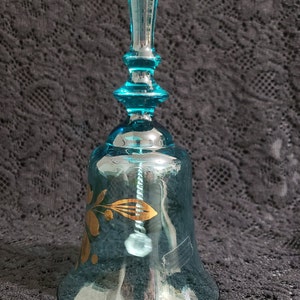 Fabulous Mouth Blown Crystal Bell, Made in Hungary, Blue-green Teal ...
