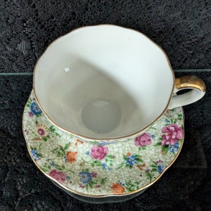 Vintage LEFTON Chintz Floral Hand Painted Teacup & Saucer, #2119 ...