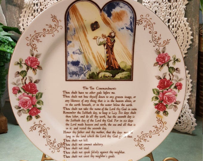 RARE 10 Commandments Plate, Vintage Norleans Japan, Religious Porcelain ...