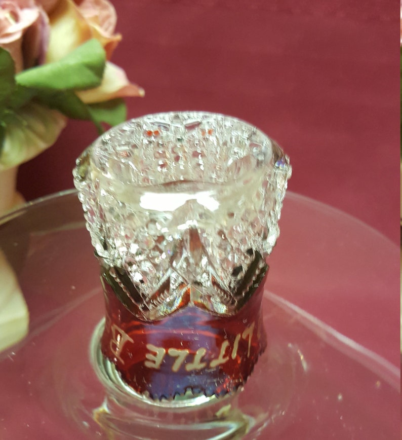 DUNCAN & Miller Button and Arches Pattern Ruby Flash | Etsy