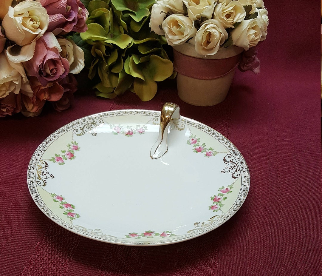 Antique Nippon Porcelain Nappy, Vintage Floral Handled Nappy Nappie ...