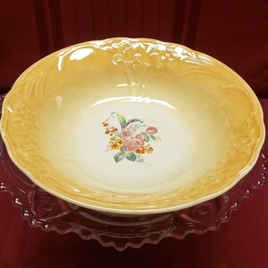 Crown Potteries 1951 Luster Serving Bowl, Golden Butter Color, Center ...