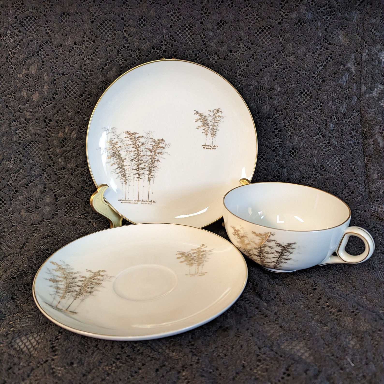 1950s FUKAGAWA Arita gold Bamboo Pattern - Etsy