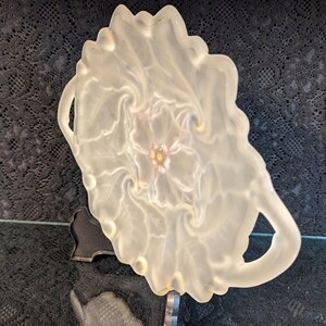 Fantasia Glass Platter by Princess House Glass, RARE SATIN Glass Floral ...