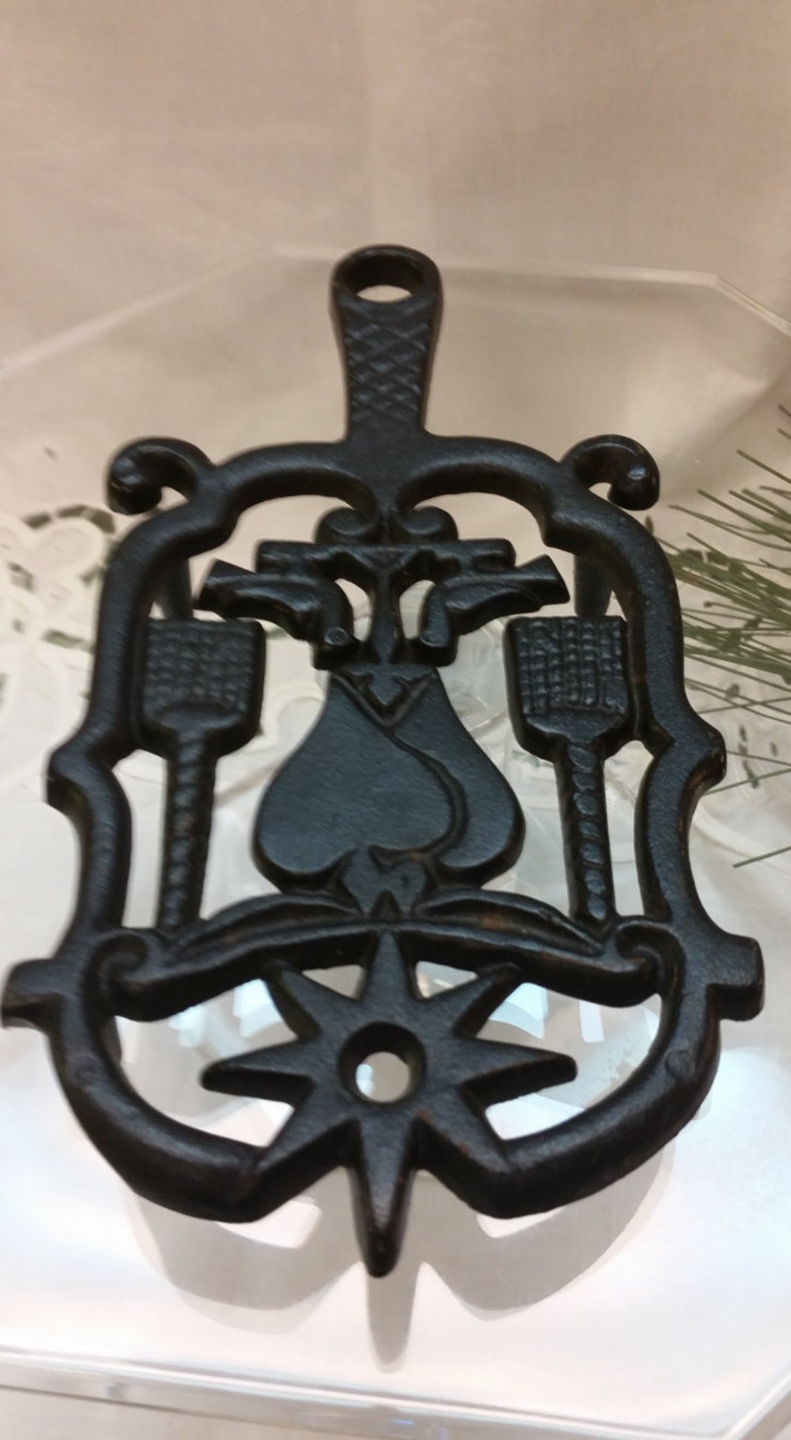Black Cast Iron Trivet Primitive Colonial Star Scroll - Etsy