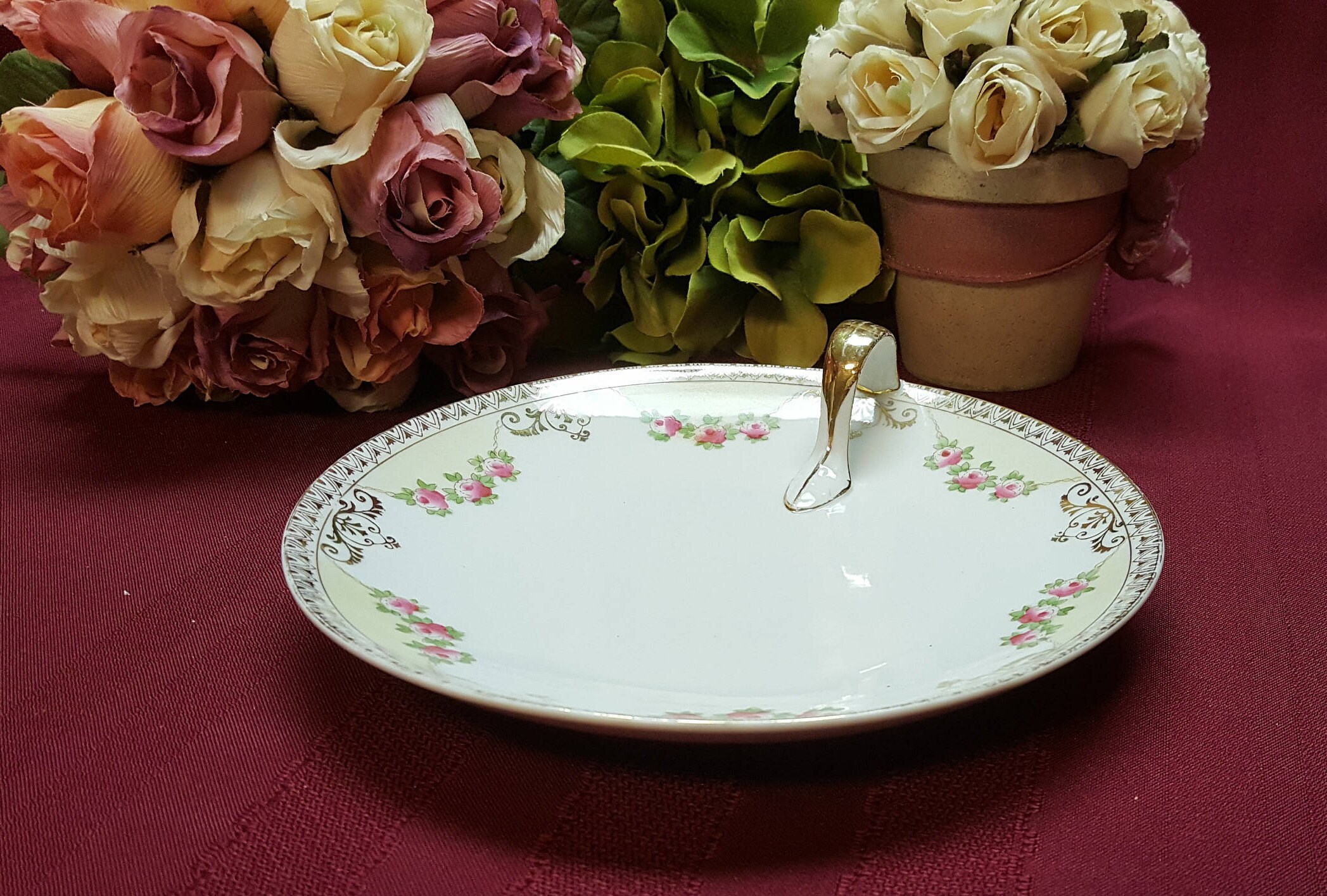 Antique Nippon Porcelain Nappy Vintage Floral Handled Nappy - Etsy