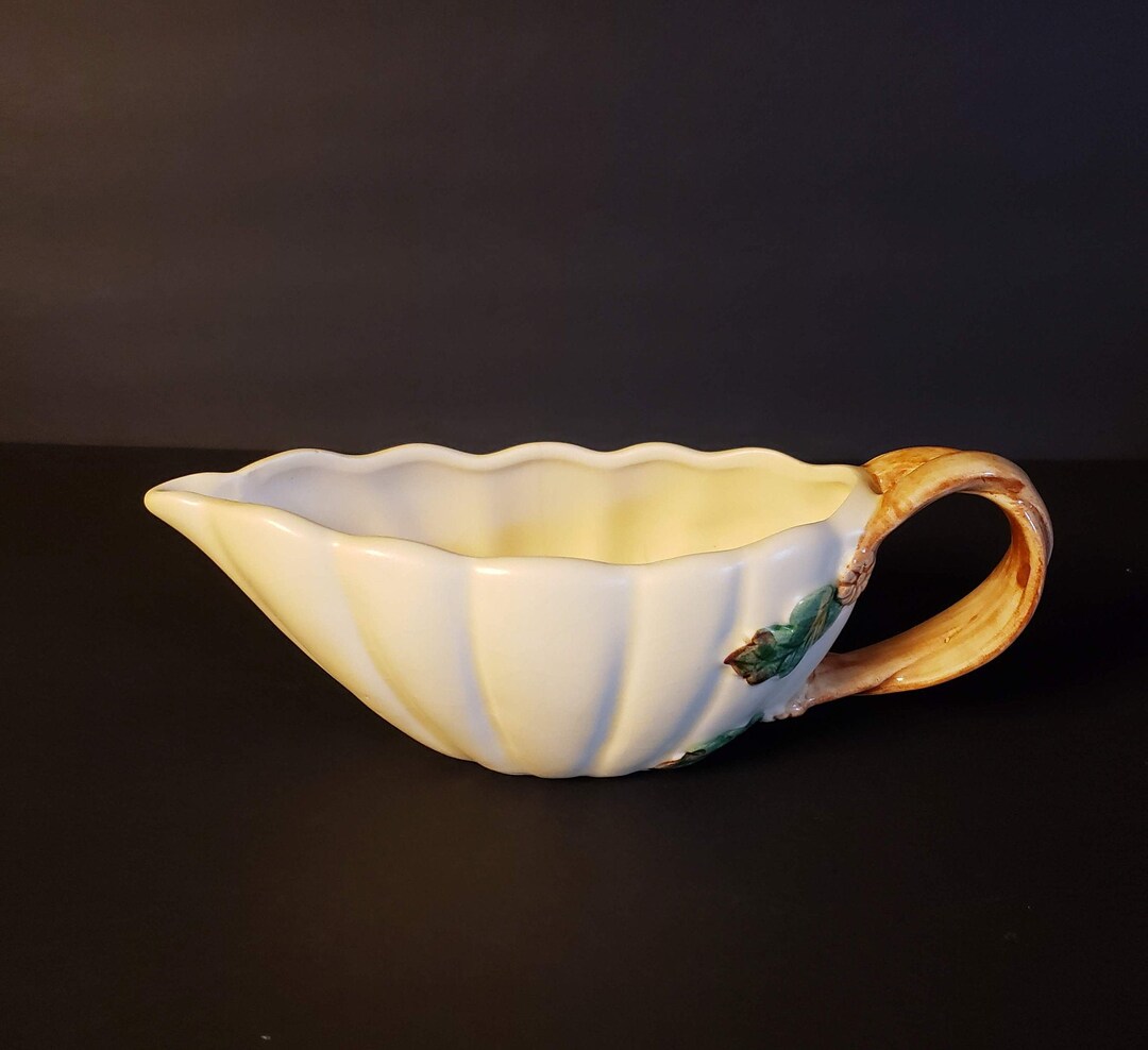 Cambridge Creamware Gravy Boat, Stafford England, Leaf & Acorn Decor - Etsy