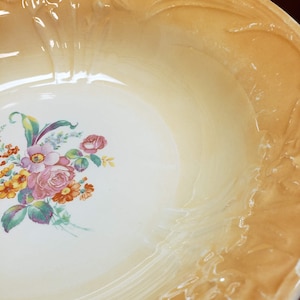 Crown Potteries 1951 Luster Serving Bowl, Golden Butter Color, Center ...