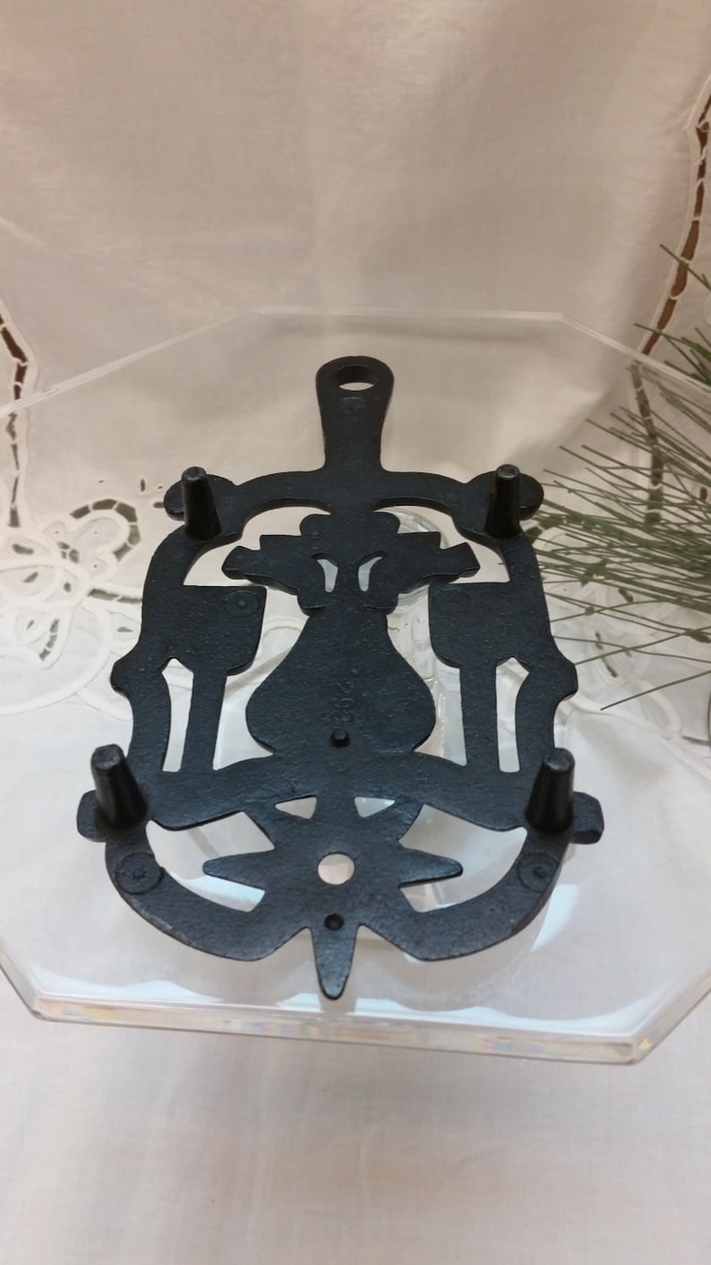 Black Cast Iron Trivet Primitive Colonial Star Scroll - Etsy