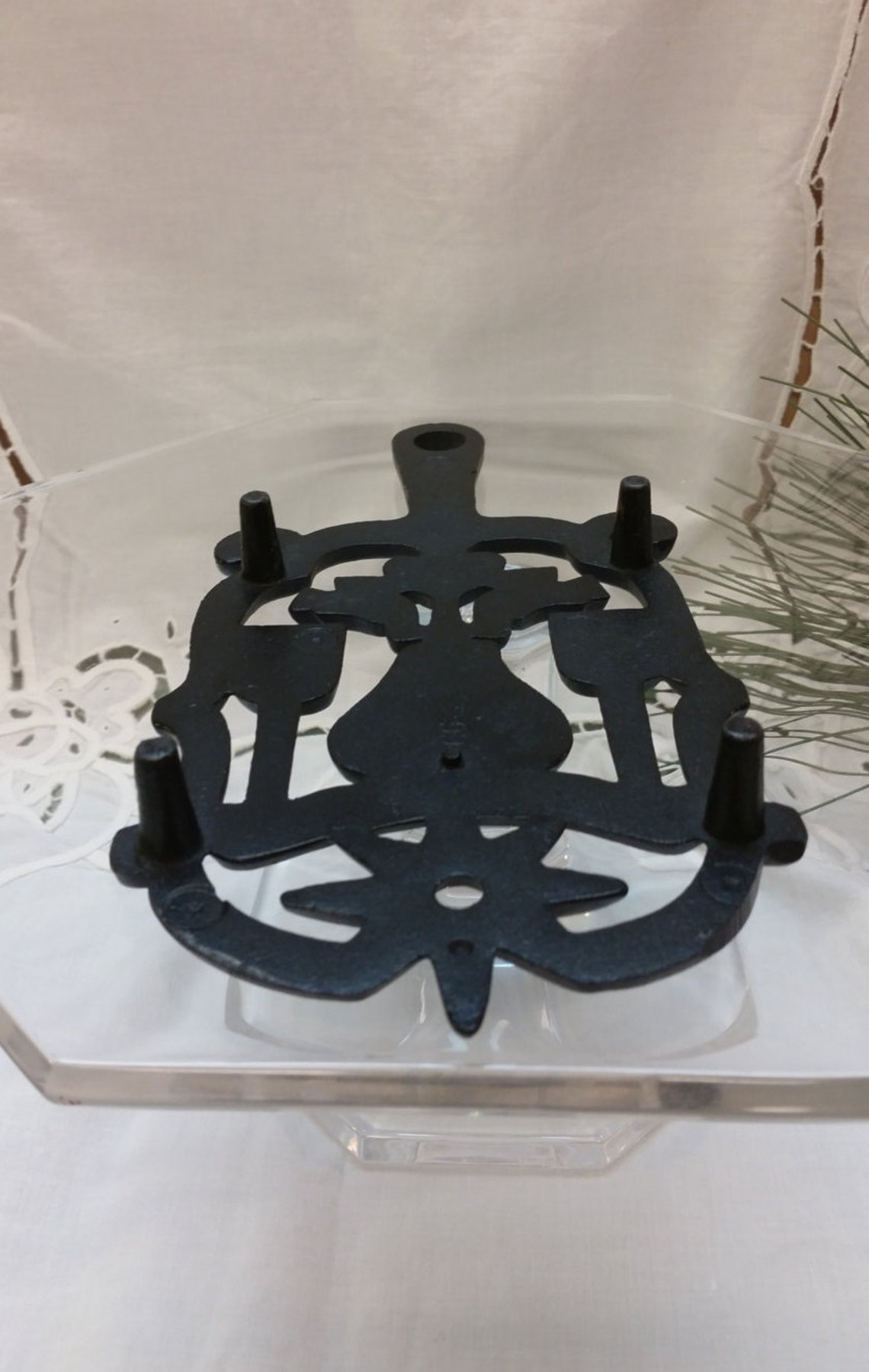 Black Cast Iron Trivet Primitive Colonial Star Scroll - Etsy