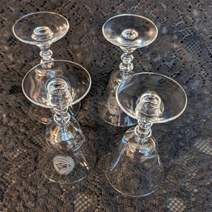 Set of 4 Rare FOSTORIA Rose Pattern, Etched Hand-blown Crystal Claret ...
