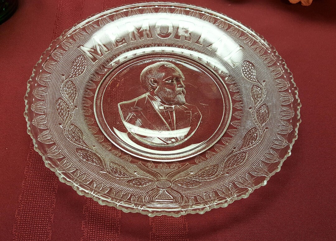 President Garfield Memorial Plate, 1881 Victorian Bread Tray, Antique ...