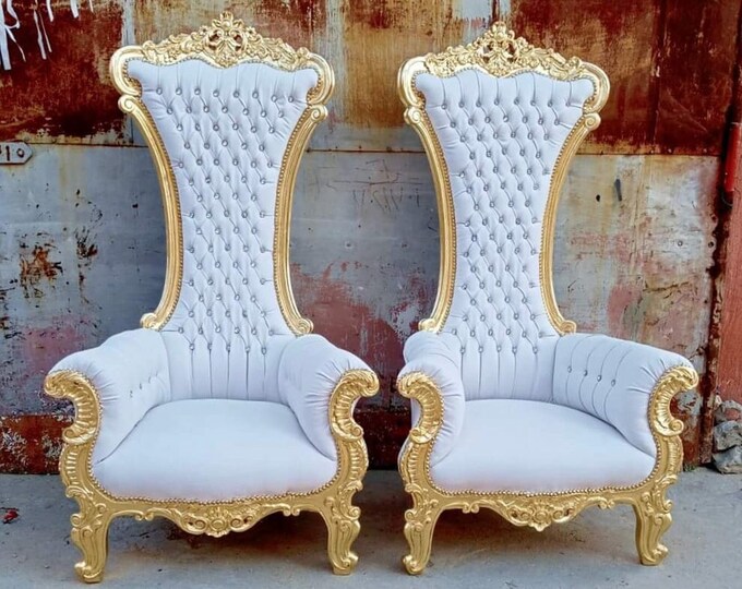 Gold Throne Chair Vintage Furniture Big Chair Vintage 24k Gold Chair ...