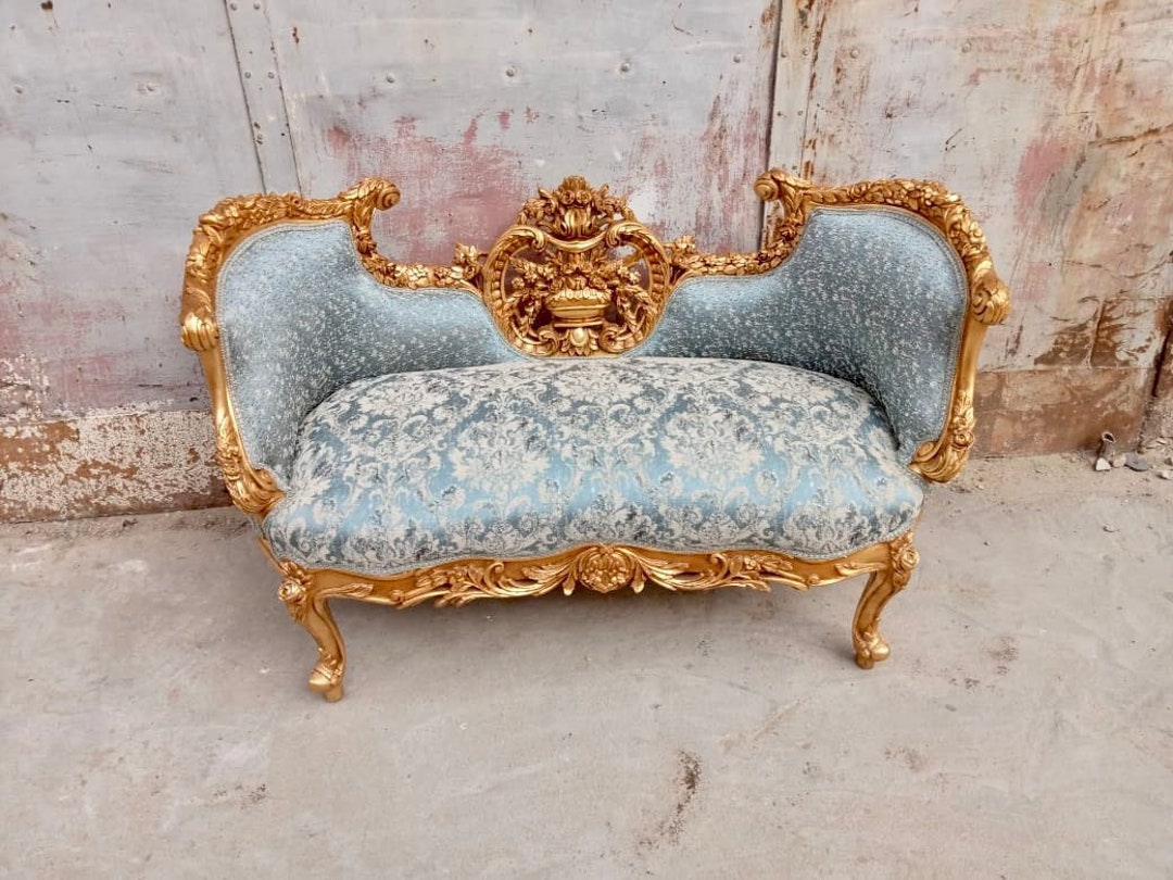 French Bench French Small Settee Vintage Bench Vintage Furniture ...