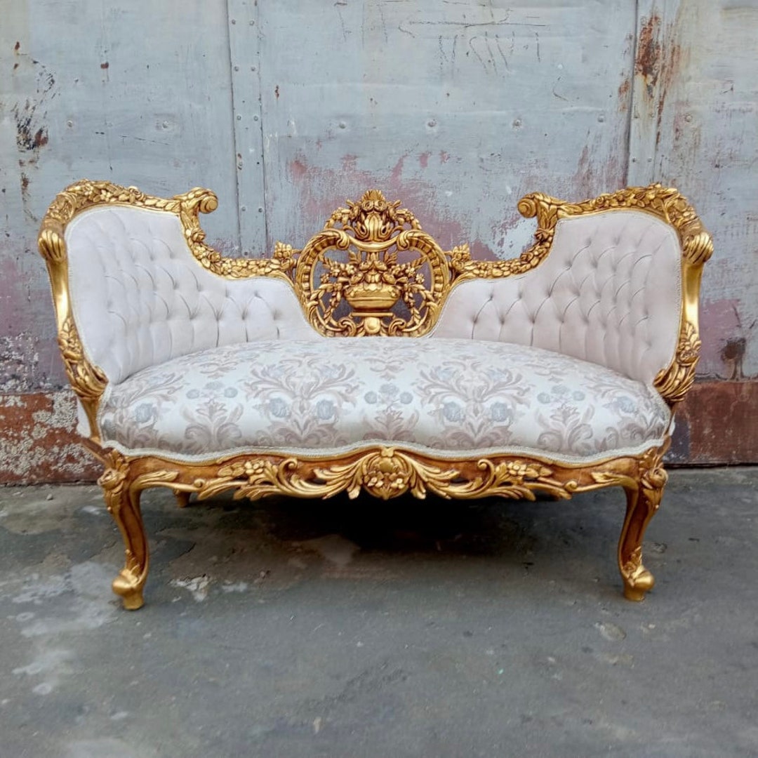 French Bench French Small Settee Vintage Bench Vintage Furniture ...