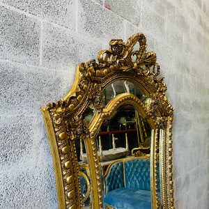 French Mirror Curved Mirror Baroque Mirror Rococo Antique Mirror Gold ...
