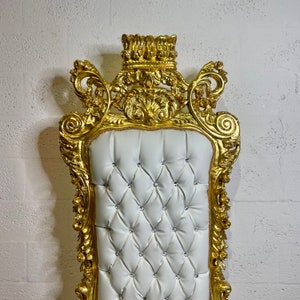 White Throne Chair 75h White Leather Chair 2 LEFT French Chair Throne ...