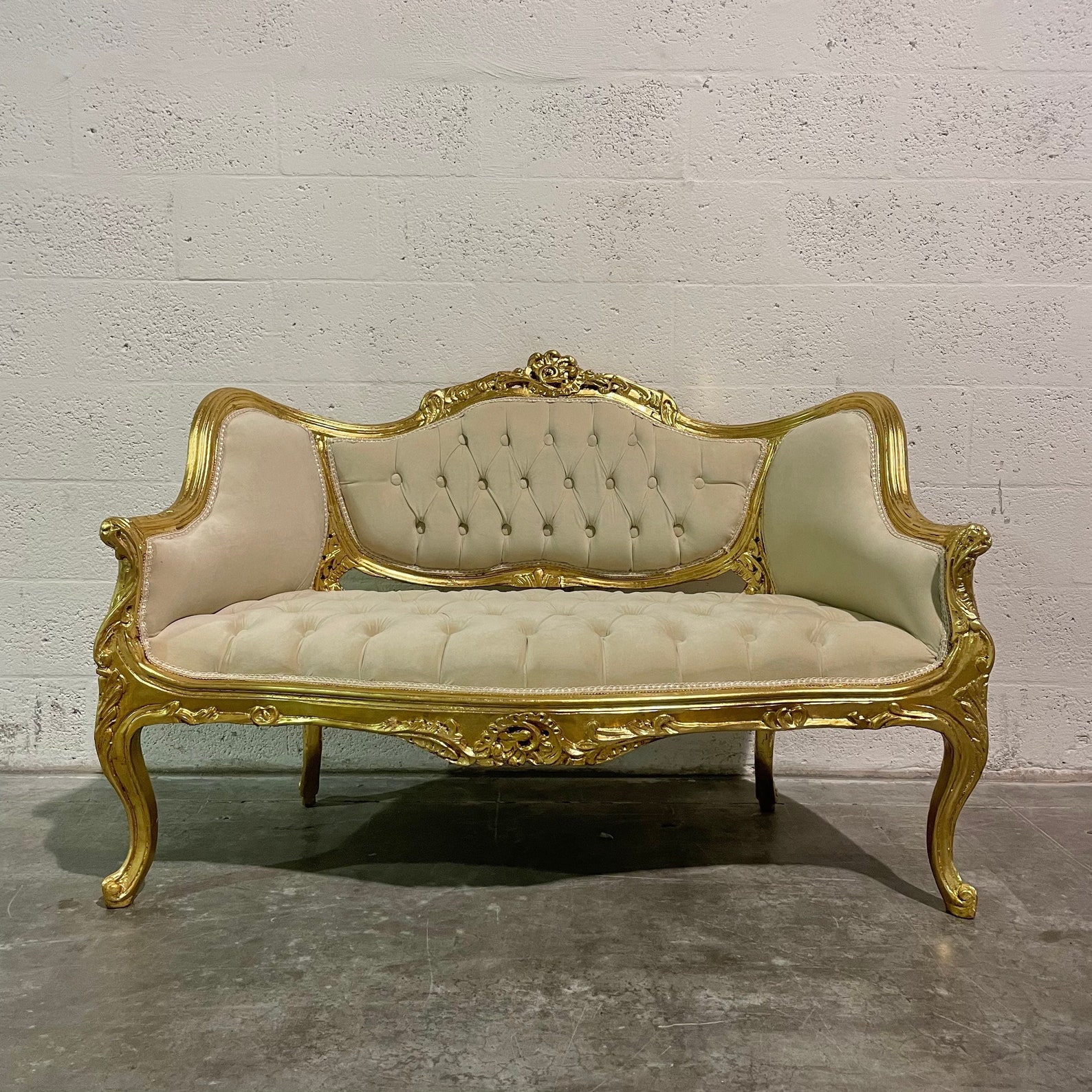 French Tufted Bench Offwhite Sofa Chair French Bench Tufted - Etsy