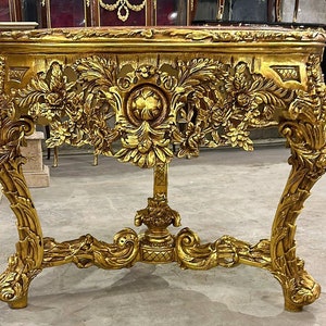 Gold Table Coral Marble Victorian Antique Black Table Gothic Furniture ...