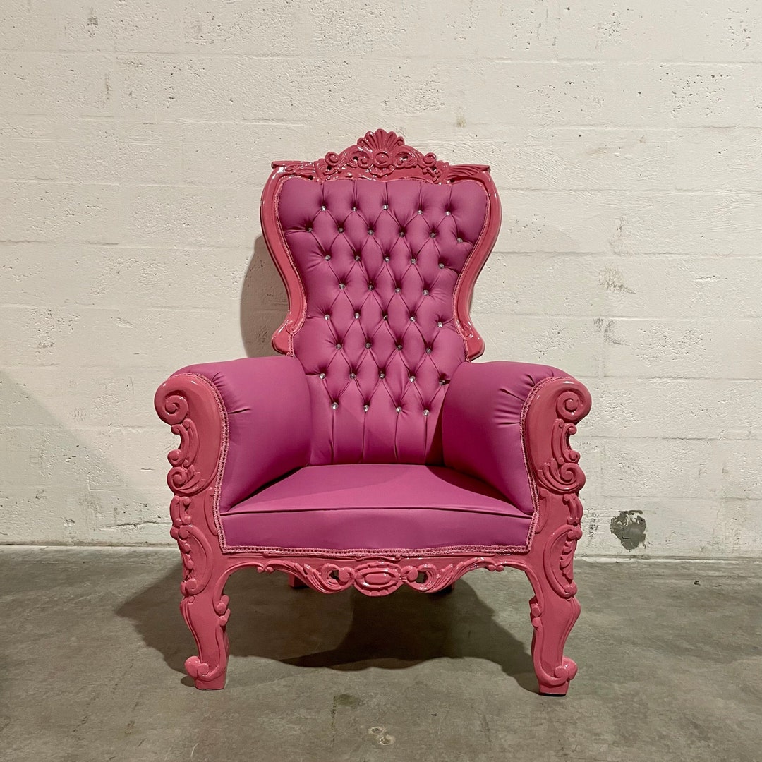 1 Left in Stock Pink Throne Midsize Chair Rental Chair Interior Design ...