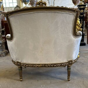 Rococo Vintage 24k Gold Chair With White Beige Upholstery Fabric Gold ...