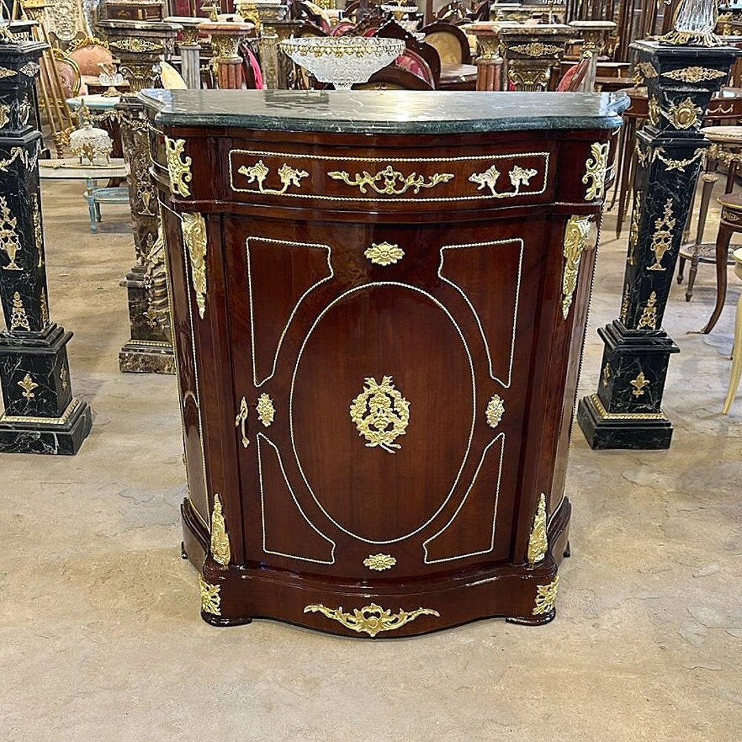 French Louis XV Style Commode Furniture Vintage 24k Gold Copper Rococo ...