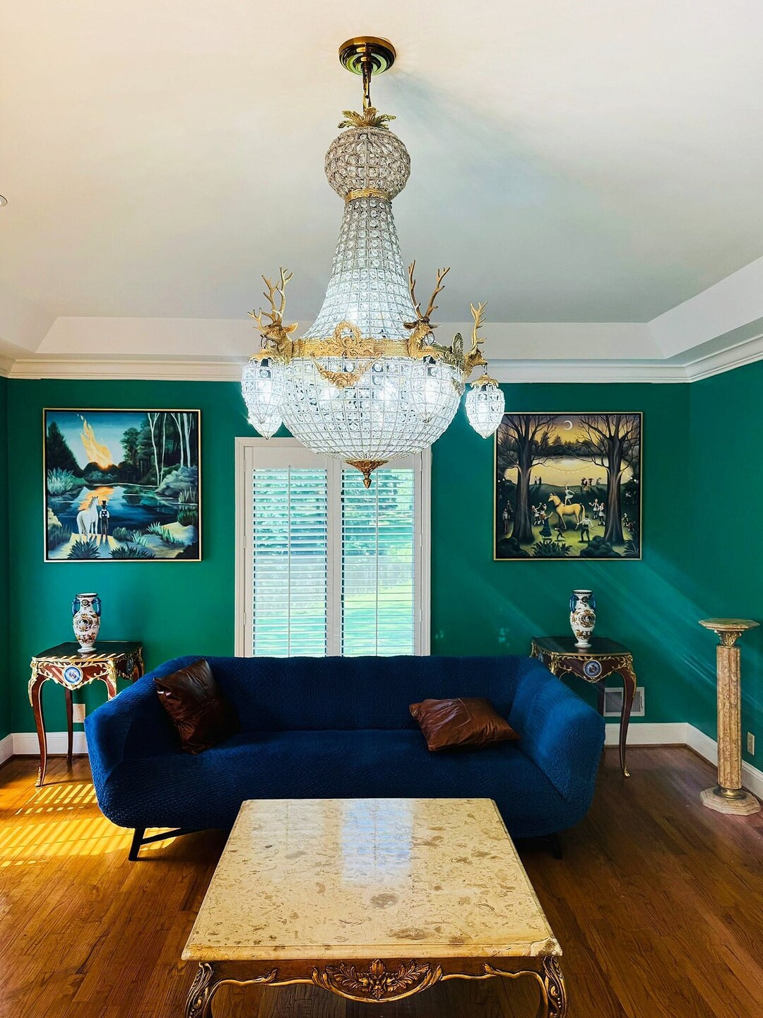 Deer Stag Chandelier LARGE French Stag Deer Head rush Shipping Basket ...