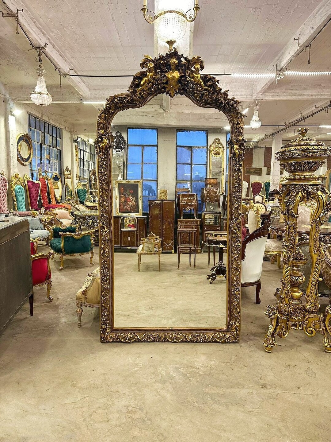 French Mirror French Baroque Mirror Rococo Mirror Antique Mirror 5 Feet ...