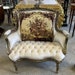Rococo Vintage 24k Gold Chair With White Beige Upholstery Fabric Gold ...