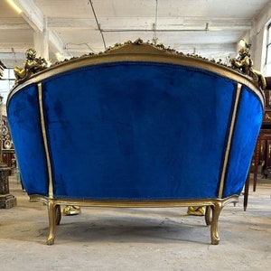 French Furniture Settee French Sofa Blue Vintage Furniture Vintage ...