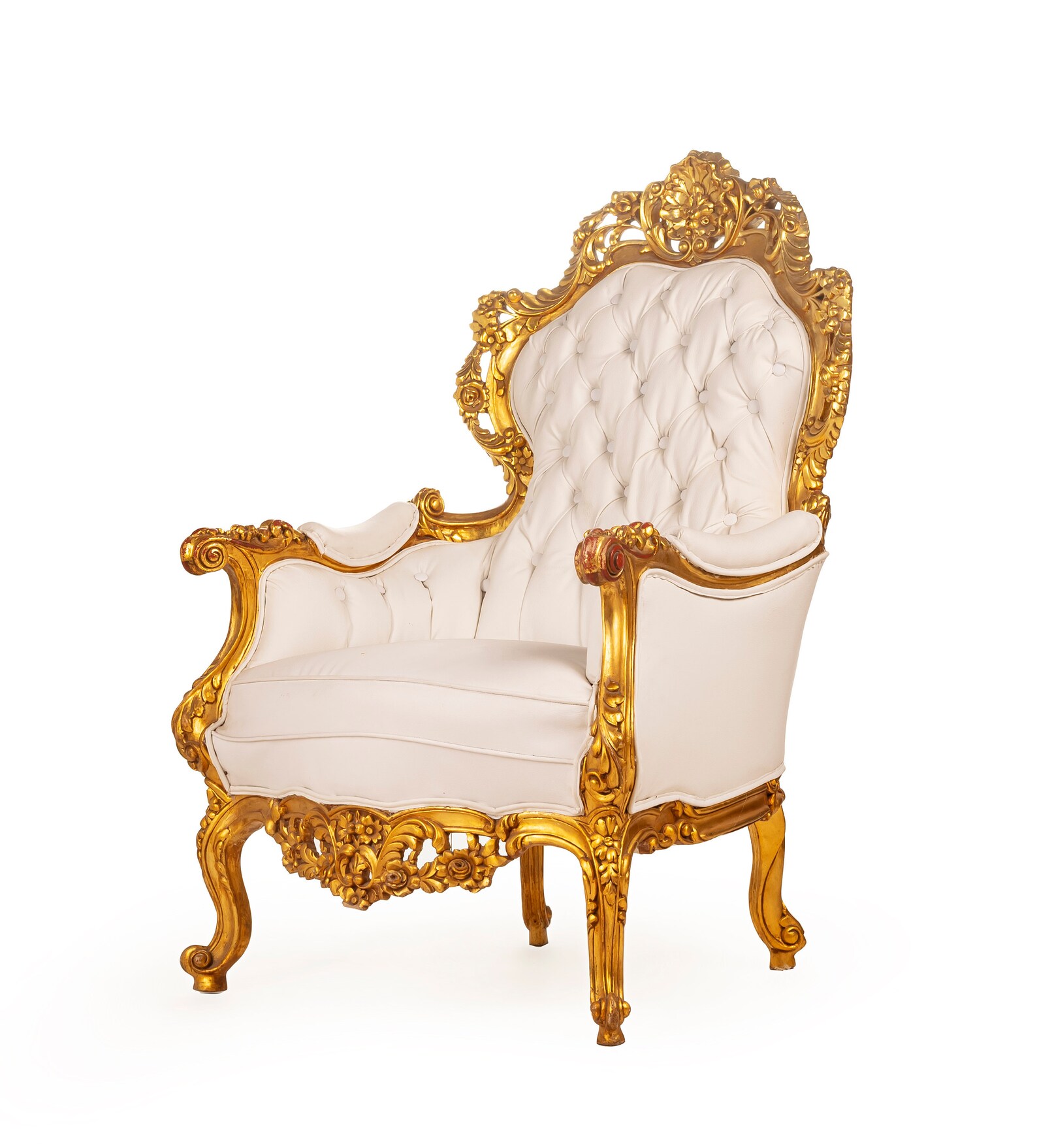 Silla Rococó Cuero Blanco Silla Francesa Muebles Vintage | Etsy México