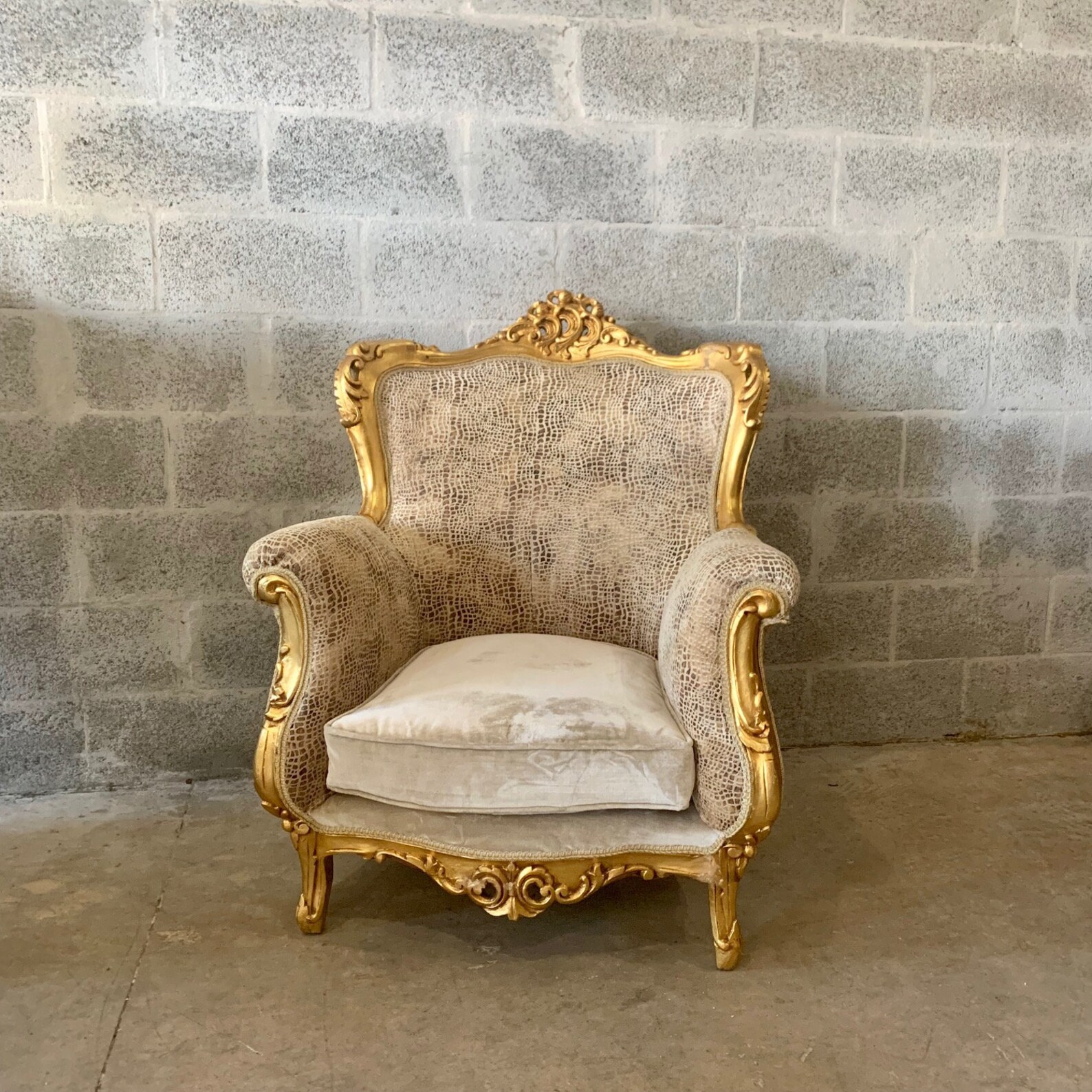 Rococo Throne French Chair Antique Furniture Gold Leaf Velvet - Etsy