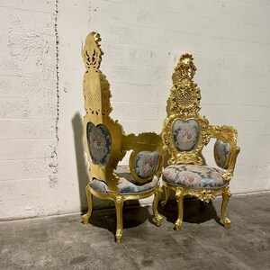 Italian Baroque 2 in Stock Throne Chair High Back Tall French Tufted ...