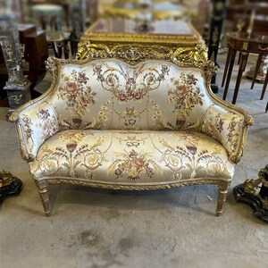Vintage Antique Furniture Sofa French Gold Settee Baroque Furniture ...