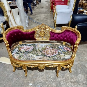 French Bench French Small Settee Vintage Bench Vintage Furniture ...