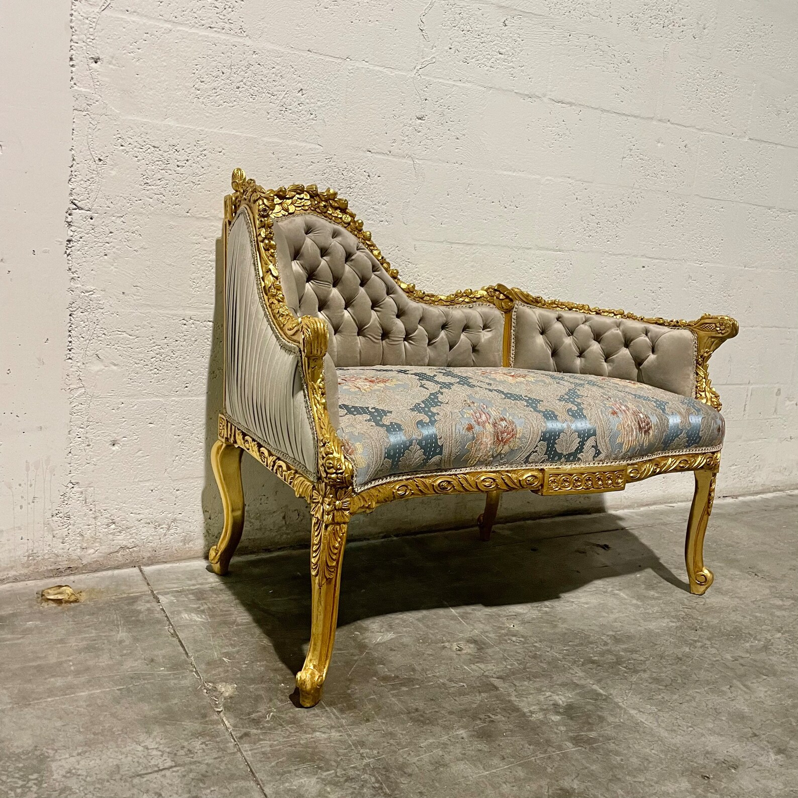 French Tufted Chair French Tufted Settee Vintage Furniture - Etsy