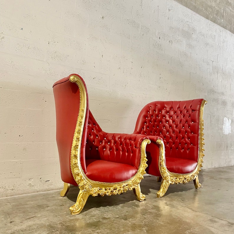 French Chair Tufted Chair Red Leather 2 Available French - Etsy