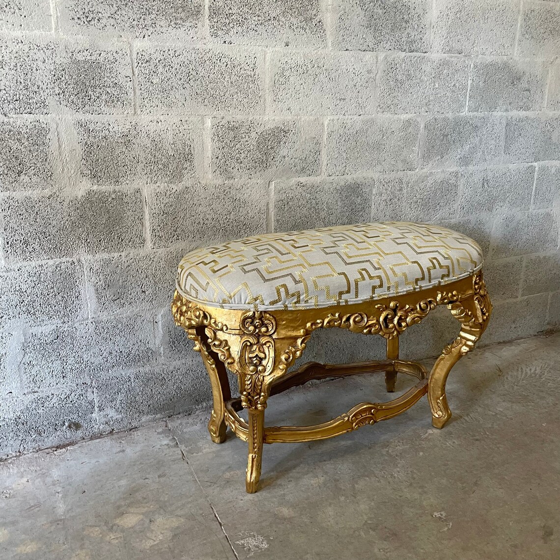 French Tufted Bench Vintage Chair Antique Chair Interior | Etsy
