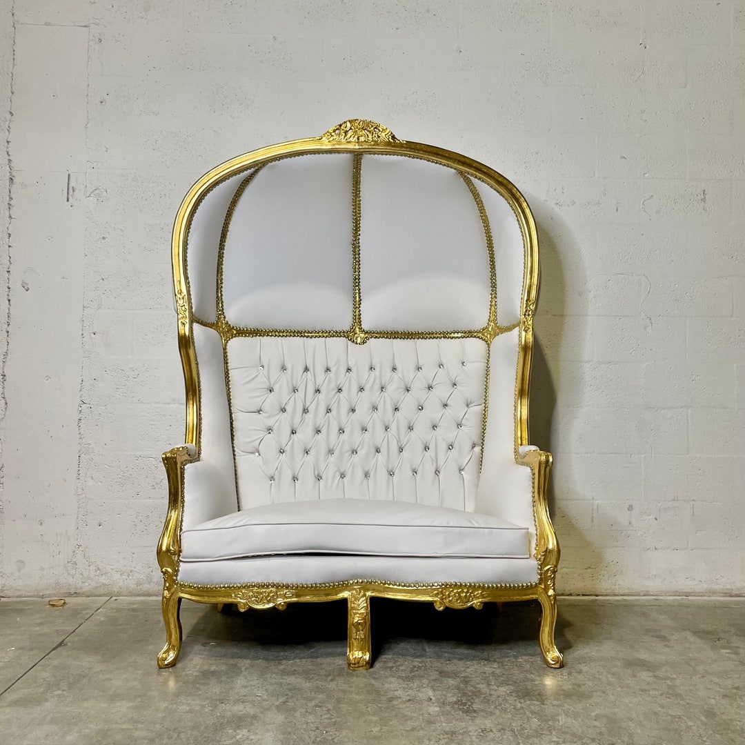 French Balloon Chair Canopy Chair Double Seat Reproduction White ...