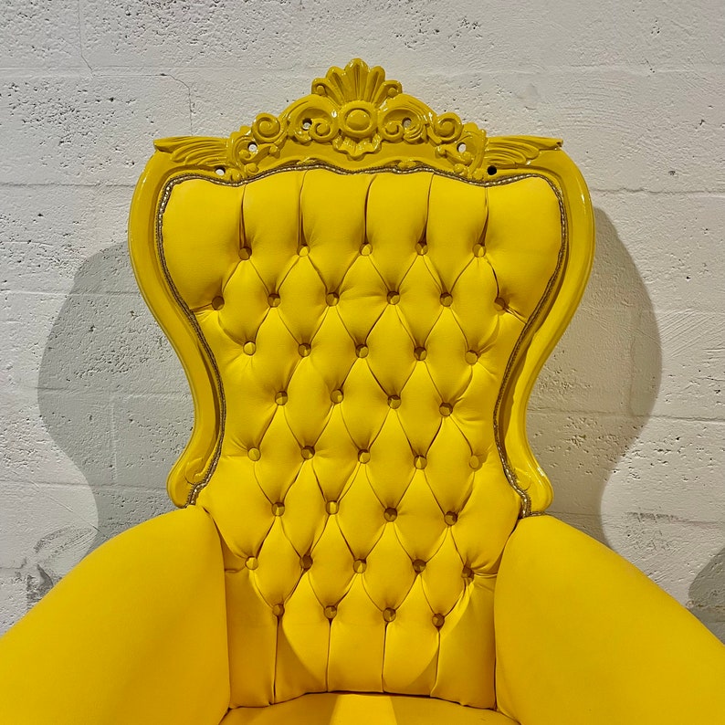 Yellow Midsize Throne Chair Yellow Leather 55 Tall 2 IN - Etsy